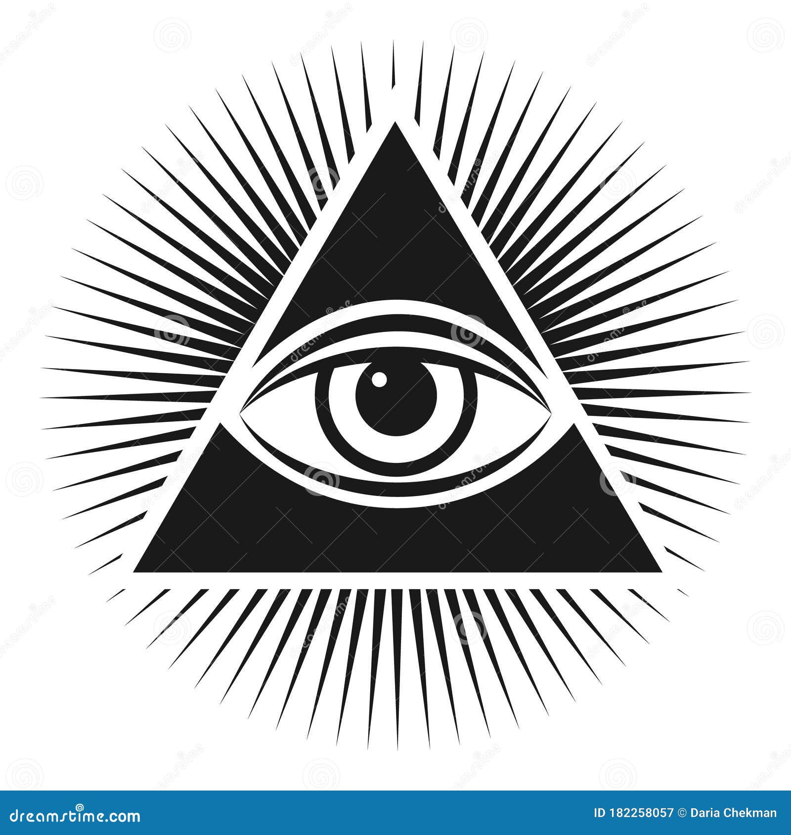 Masonic Symbol The All-seeing Eye Inside The Pyramid Triangle Icon ...