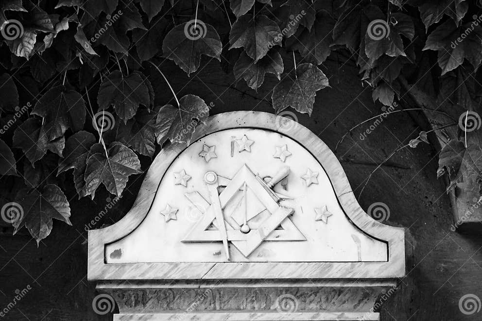 Masonic Symbol in Cemetery stock photo. Image of brotherhood - 1752512