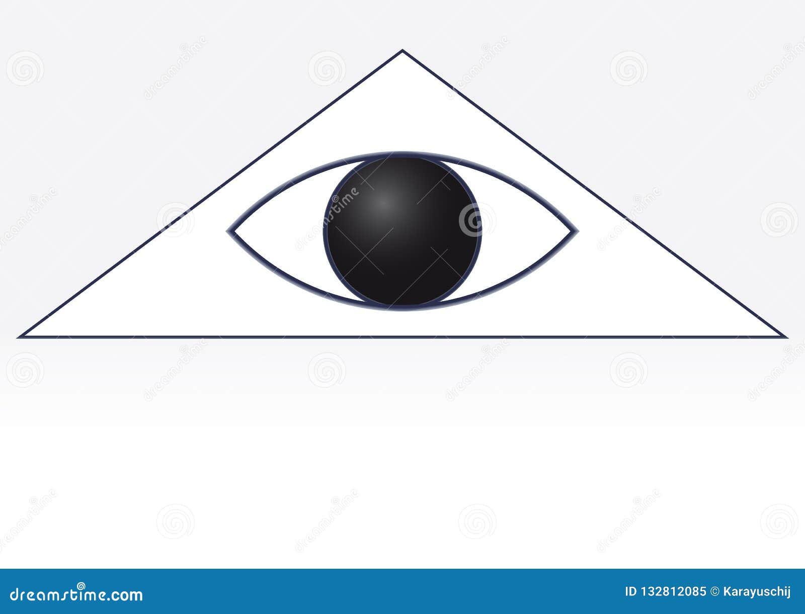 Eye in a white Triangle stock vector. Illustration of freemasonry ...