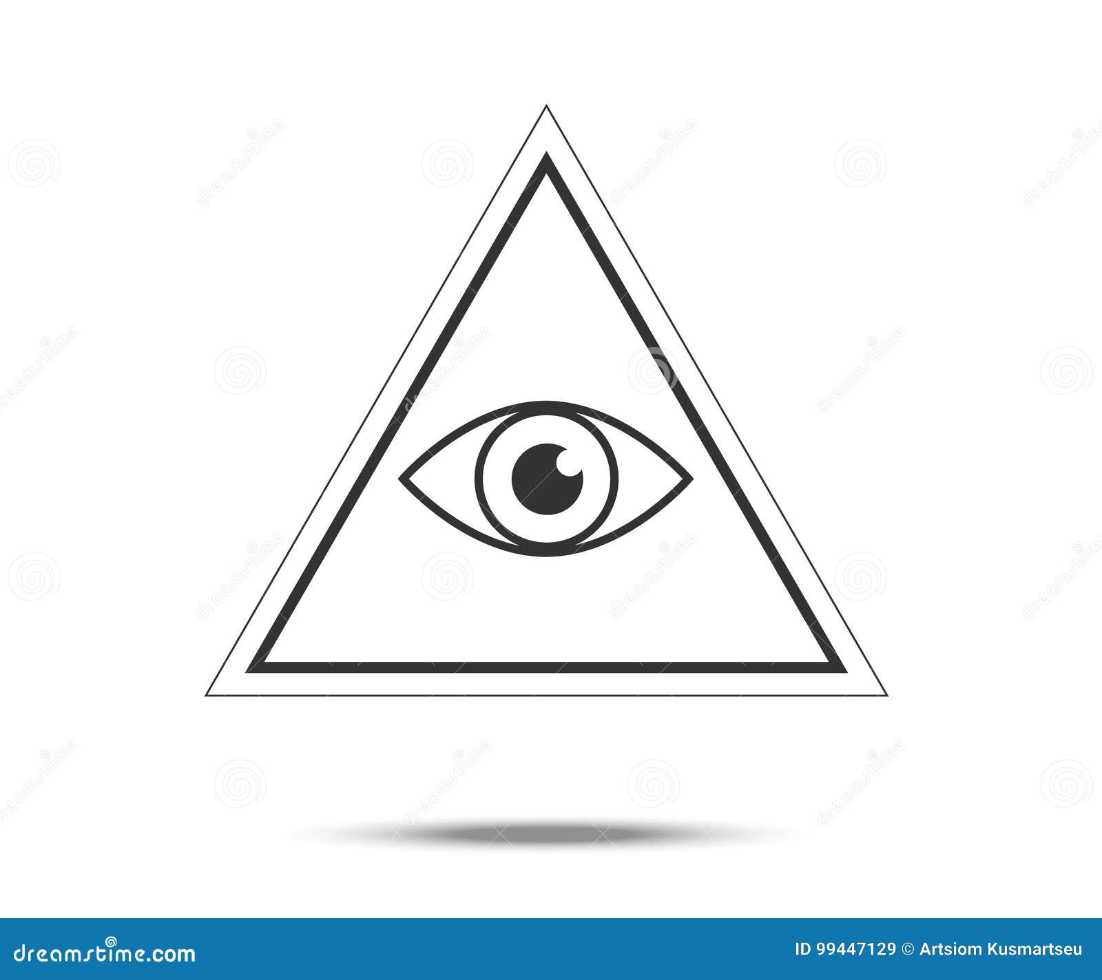 Masonic Symbol Concept. All Seeing Eye Inside Pyramid Triangle A Stock ...