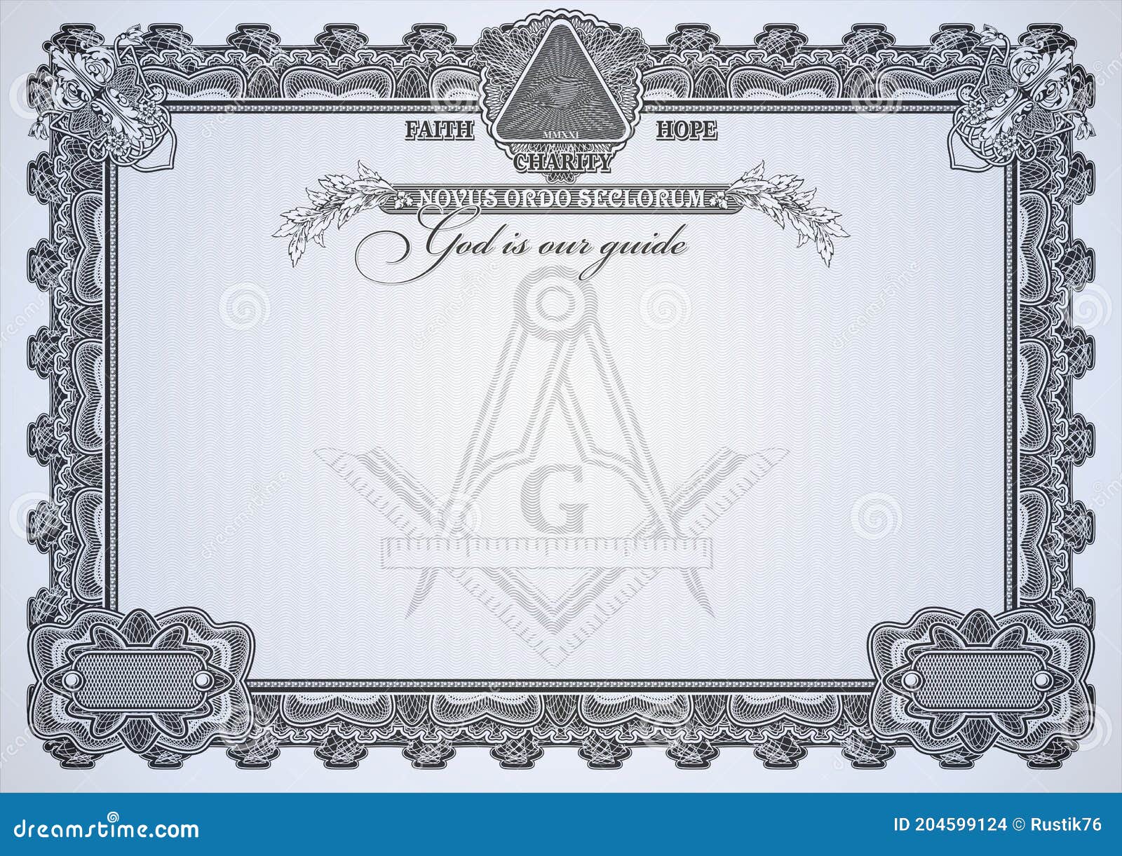 Masonic Symbols on a Blank Letterhead for Creating Documents. Stock ...