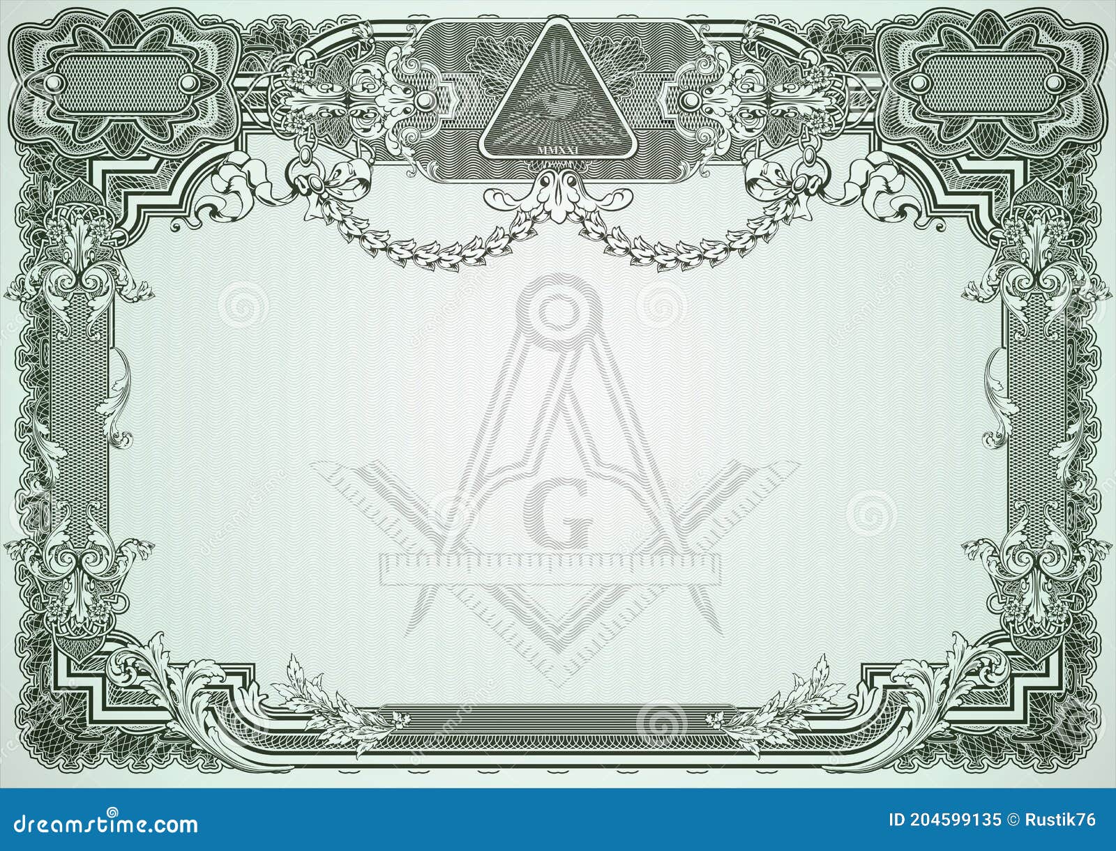 Masonic Symbols on a Blank Letterhead for Creating Documents. Stock ...