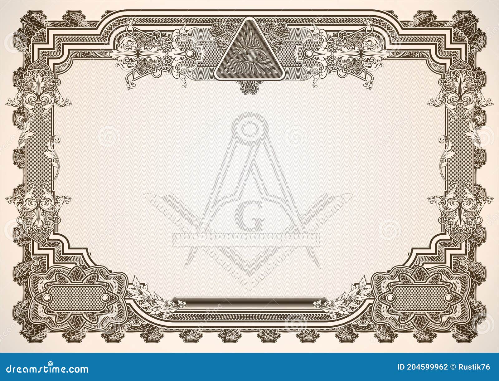 Masonic Symbols on a Blank Letterhead for Creating Documents. Stock ...