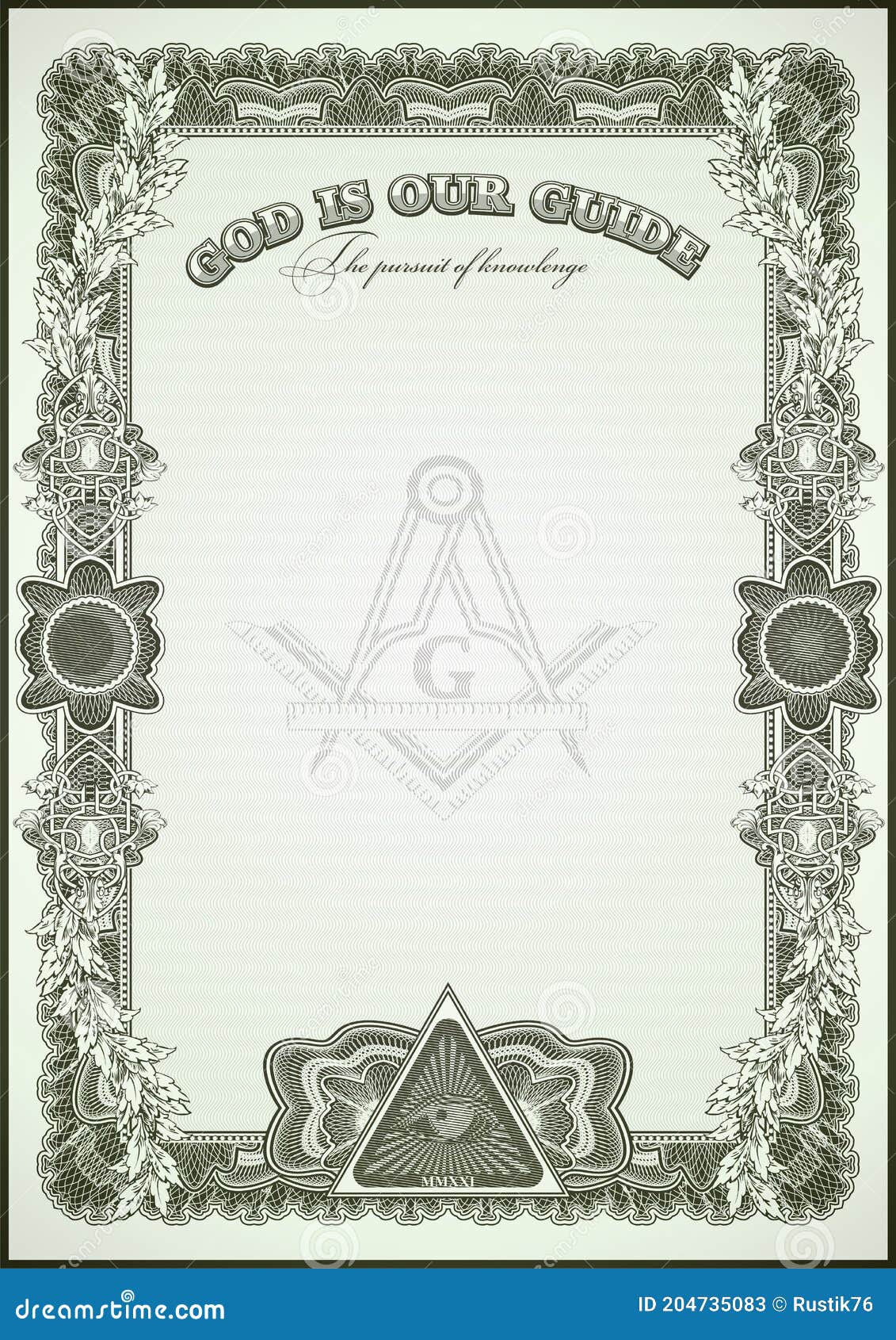 Masonic Symbols on a Blank Letterhead for Creating Documents. Stock ...