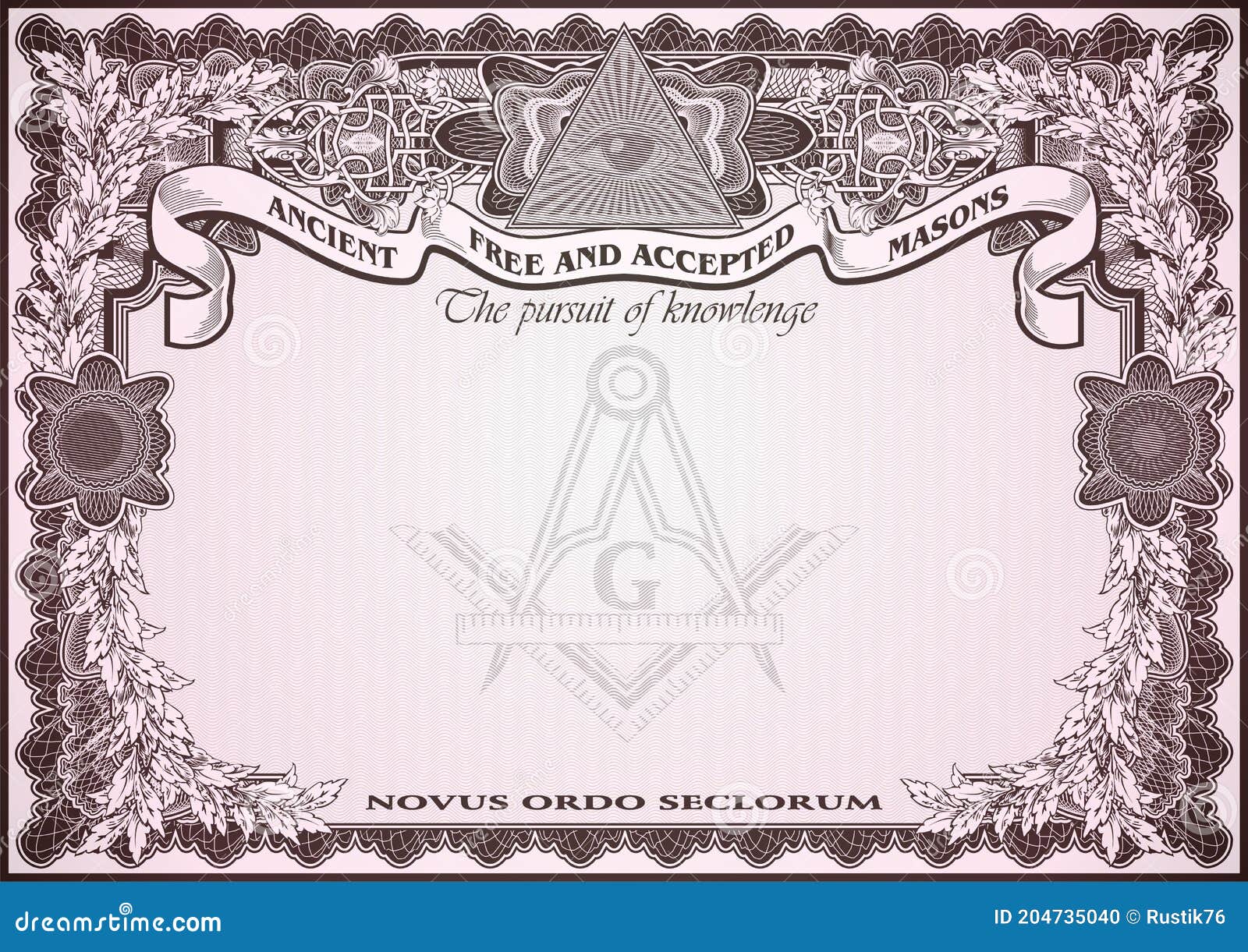 Masonic Symbols on a Blank Letterhead for Creating Documents. Stock ...