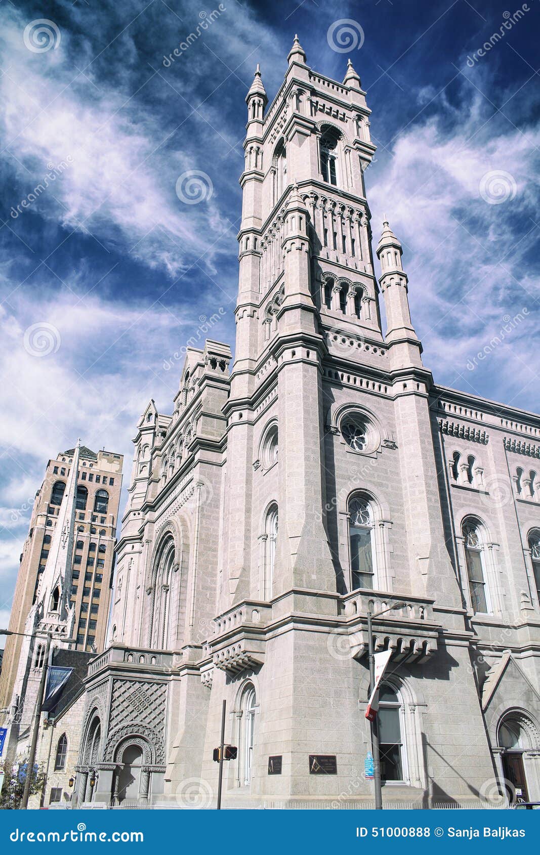 Masonic Temple in Philadelphia Stock Photo - Image of masonry, center ...