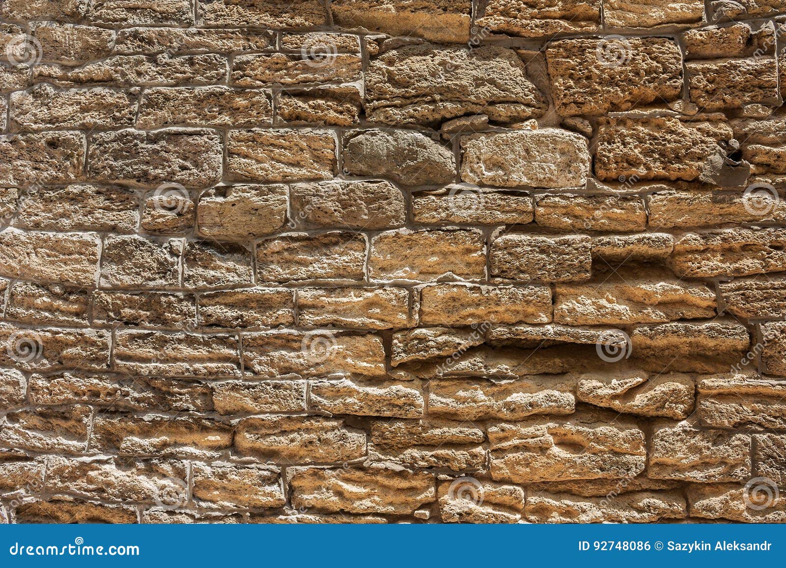 Masonry of an Ancient Stone Wall Eroded Stock Photo - Image of ...