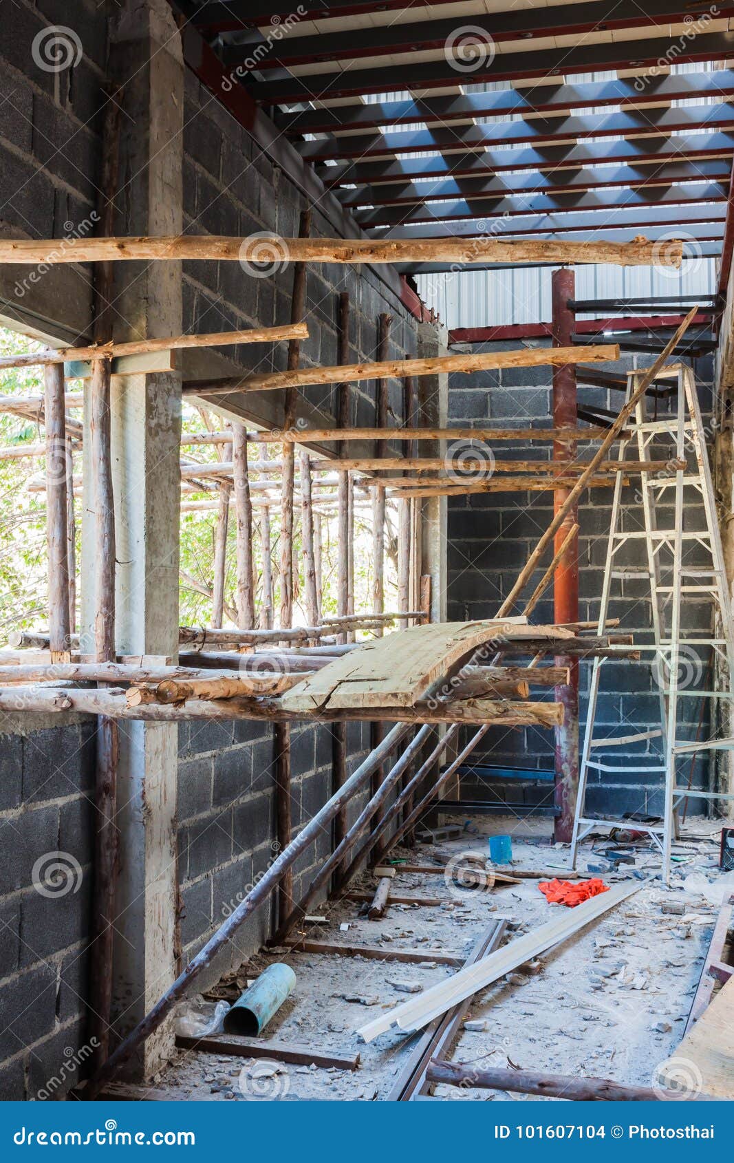 Close Up Masonry Brick Wall of Construction. Stock Photo - Image of ...