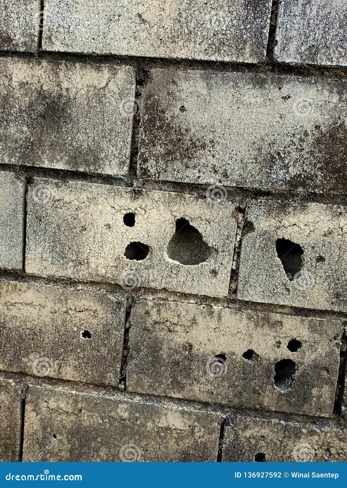 Masonry Brick Walls with Broken Holes Caused by Destruction Stock Photo ...