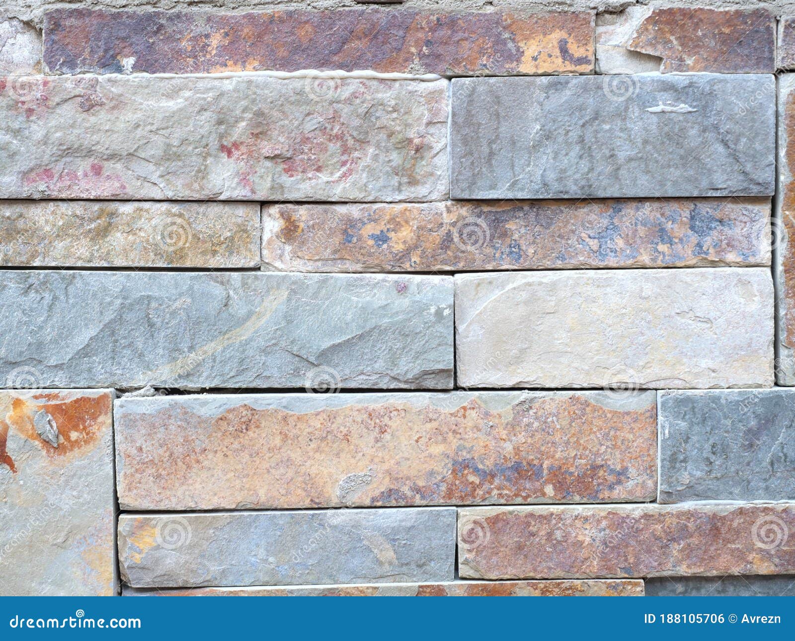 Masonry of Colored Bricks Made of Natural Stone, Wall Surface Texture ...