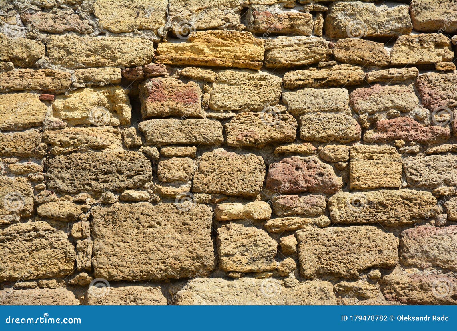 Masonry Construction of Medieval Fortress Wall Made of Limestone Stock ...