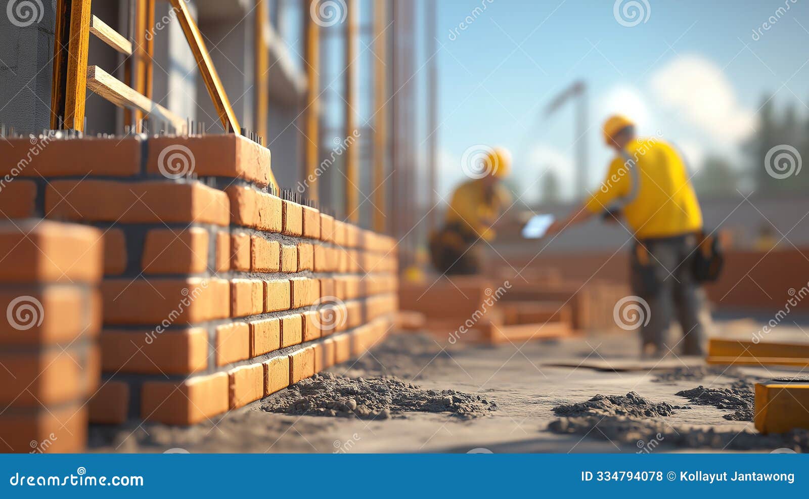 Masonry Construction Site - Detailed Work and Materials Stock ...