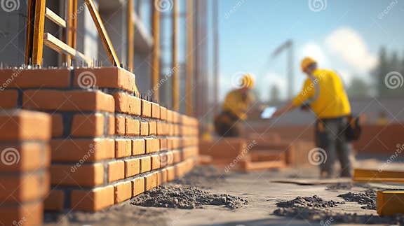 Masonry Construction Site - Detailed Work and Materials Stock ...