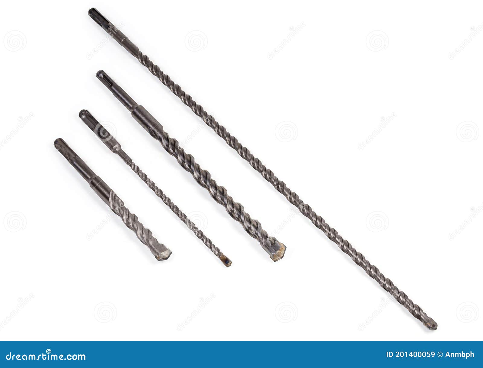 Masonry Drill Bits Different Sizes on a White Background Stock Image ...
