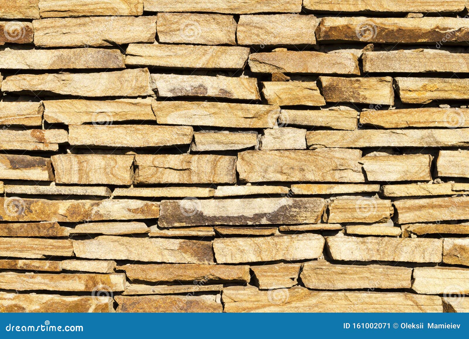 Masonry Made Of Smooth, Processed Yellow Limestone Stones Royalty-Free ...