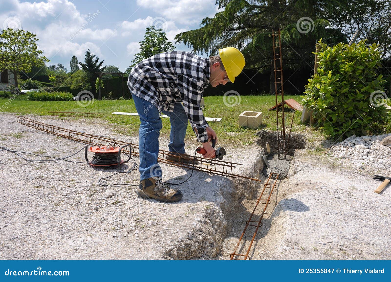 Masonry reinforcement stock image. Image of masonry, manual - 25356847