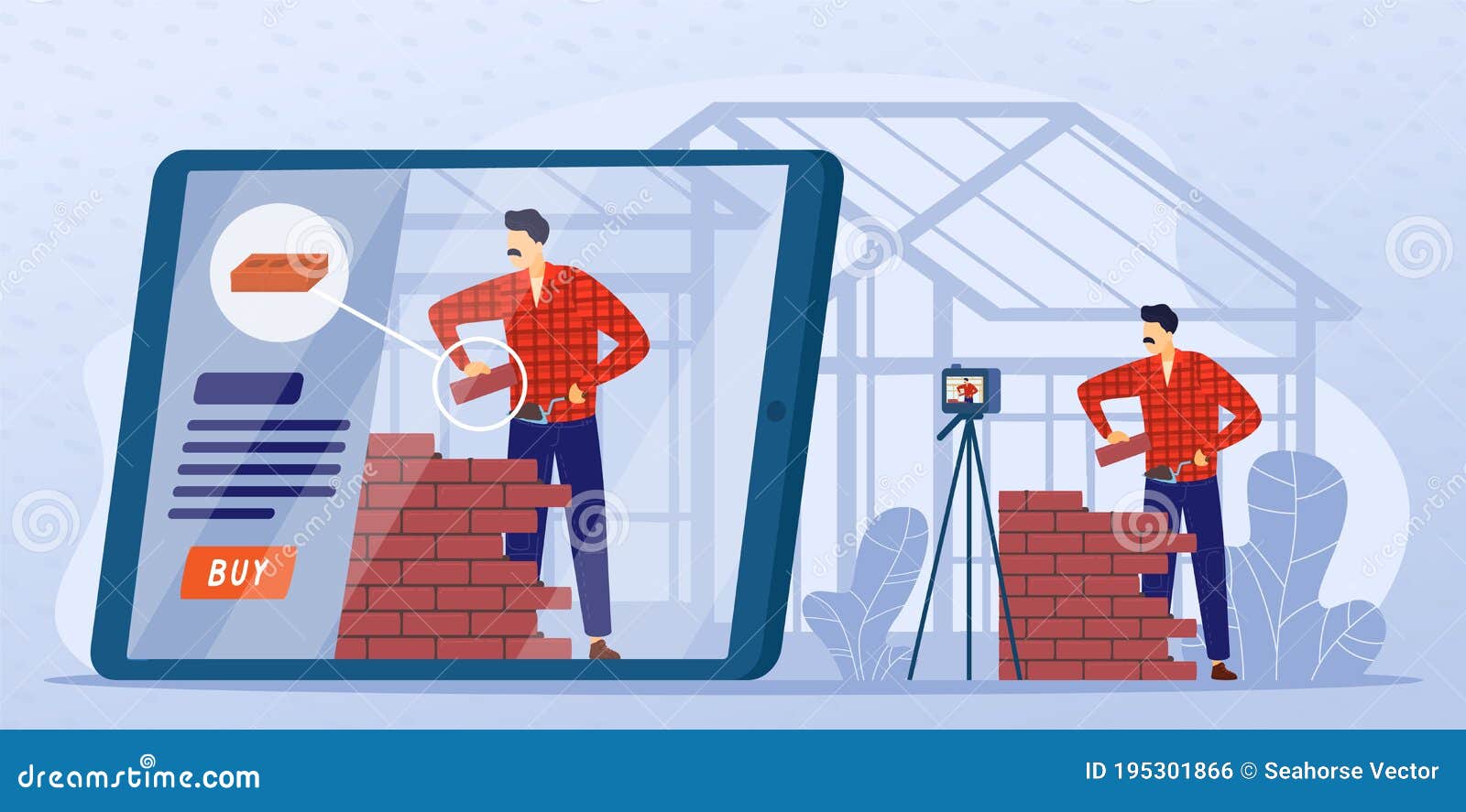 Masonry Stonework Online Lesson Vector Illustration, Cartoon Builder ...