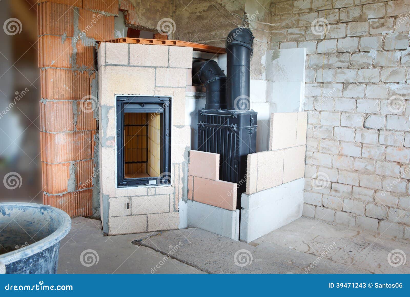 Masonry stove stock image. Image of firebrick, cockle - 39471243
