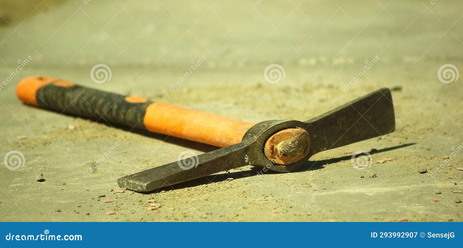A Bricklayer S Hammer (tiny Pickaxe!?) Lying on a Surface Paved with ...