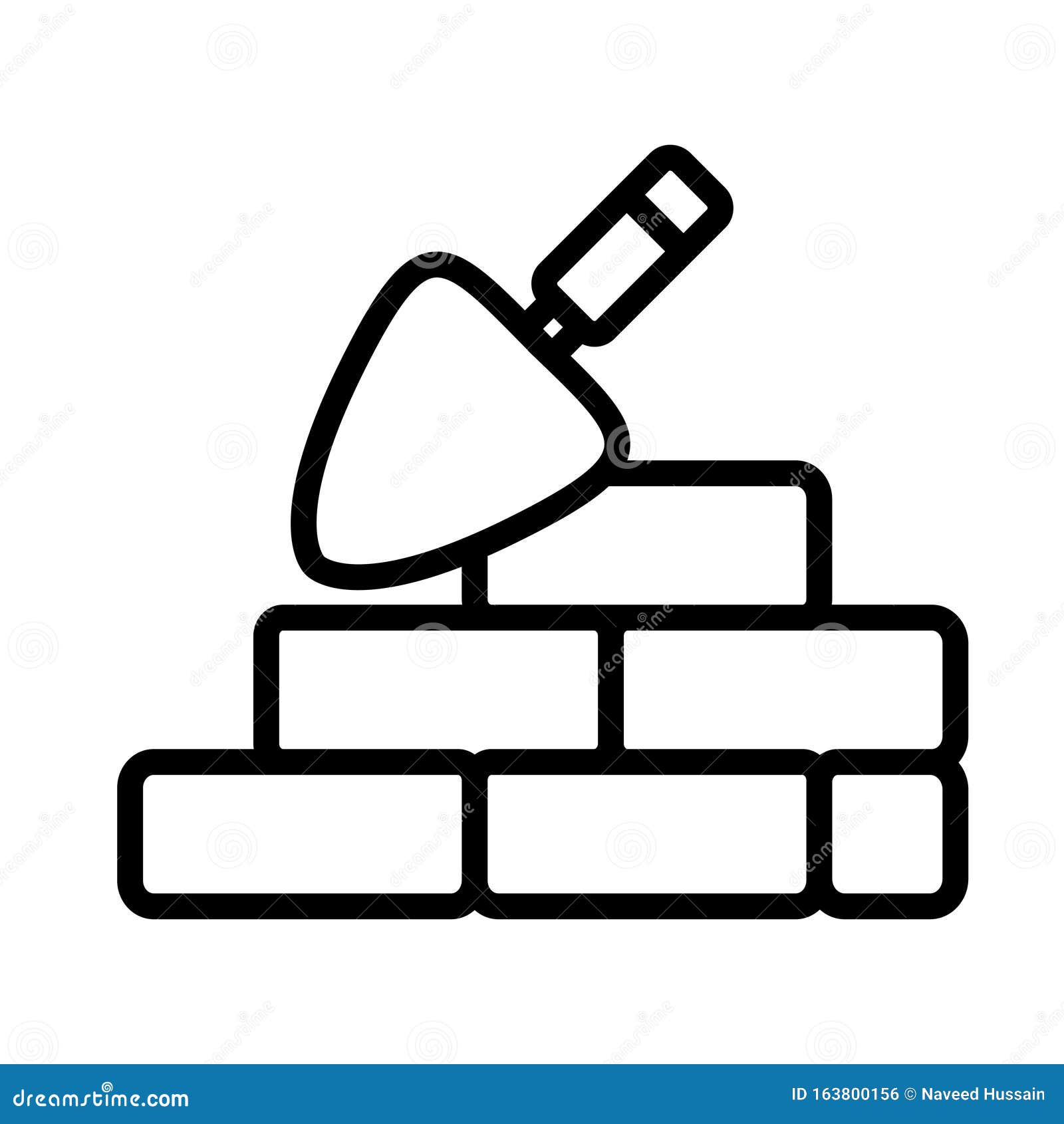 Masonry Vector Thin Line Icon Stock Vector - Illustration of ...