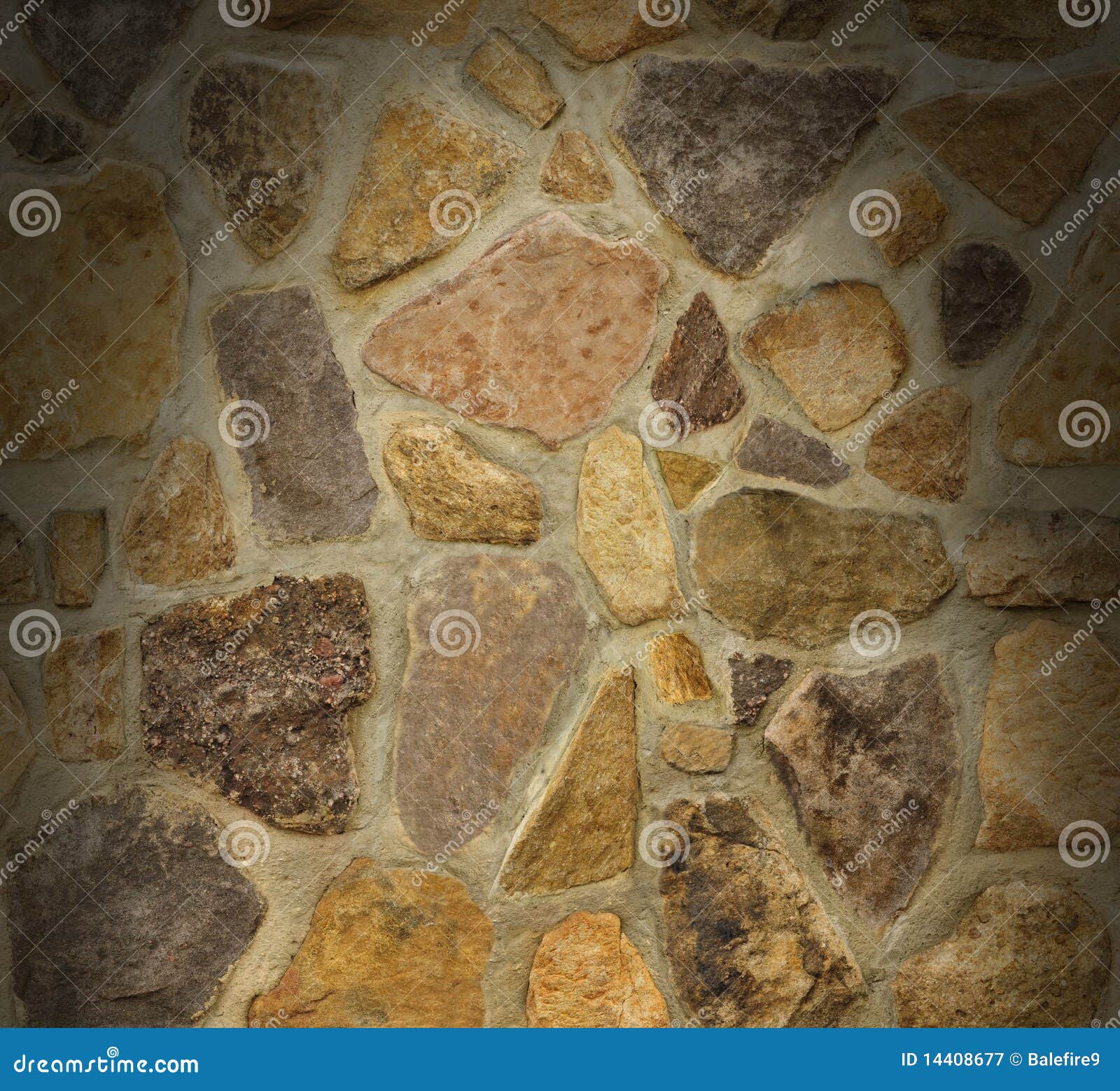 Masonry Wall with Irregular Stones Lit from Above Stock Image - Image ...