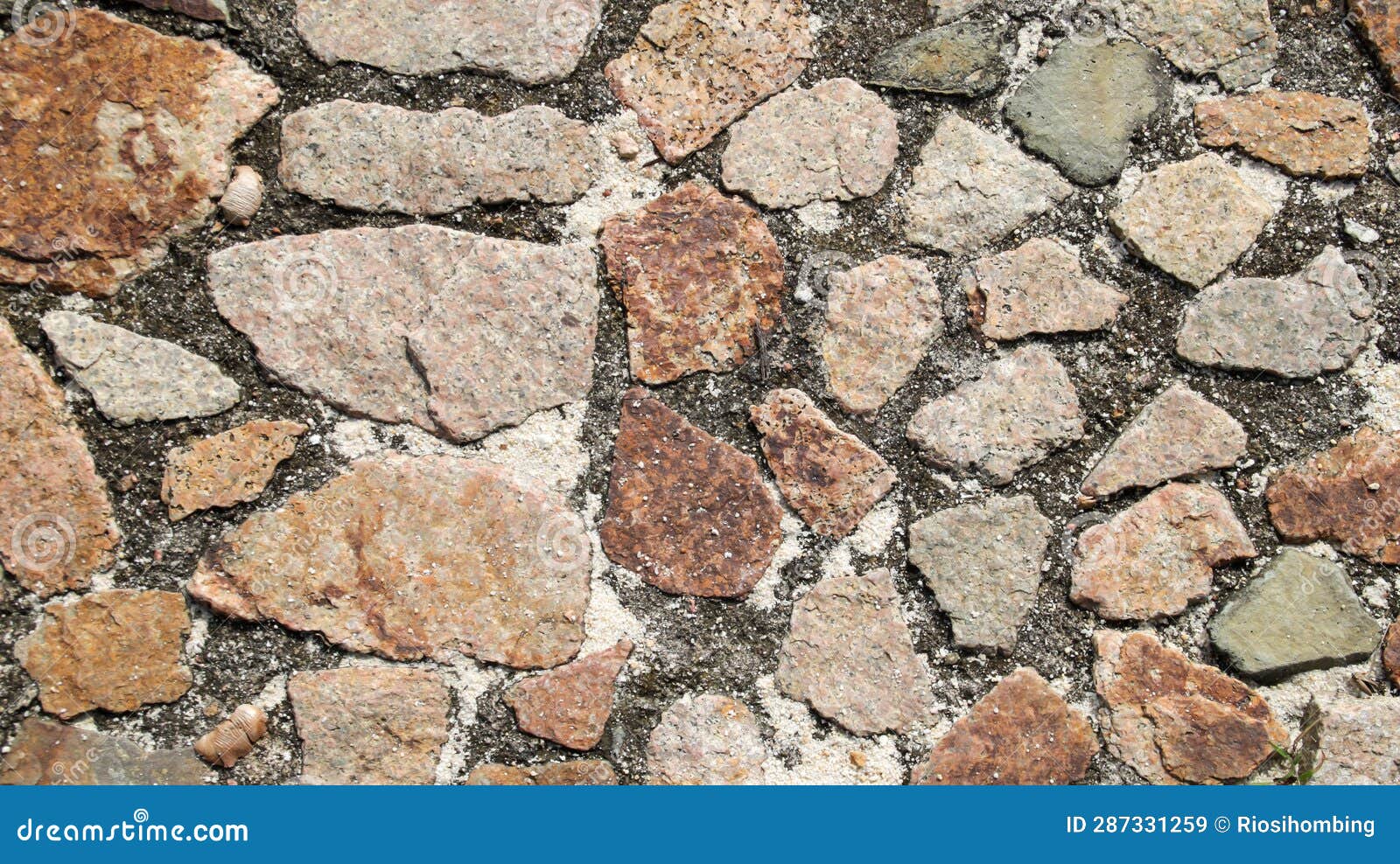 Masonry Wall Paving Stone, Rough Natural Stone Concrete Cemented As ...