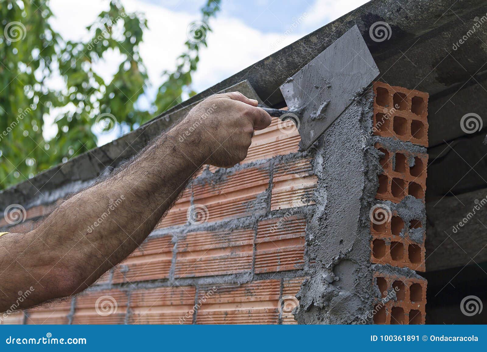 Masonry works stock image. Image of mason, occupation - 100361891