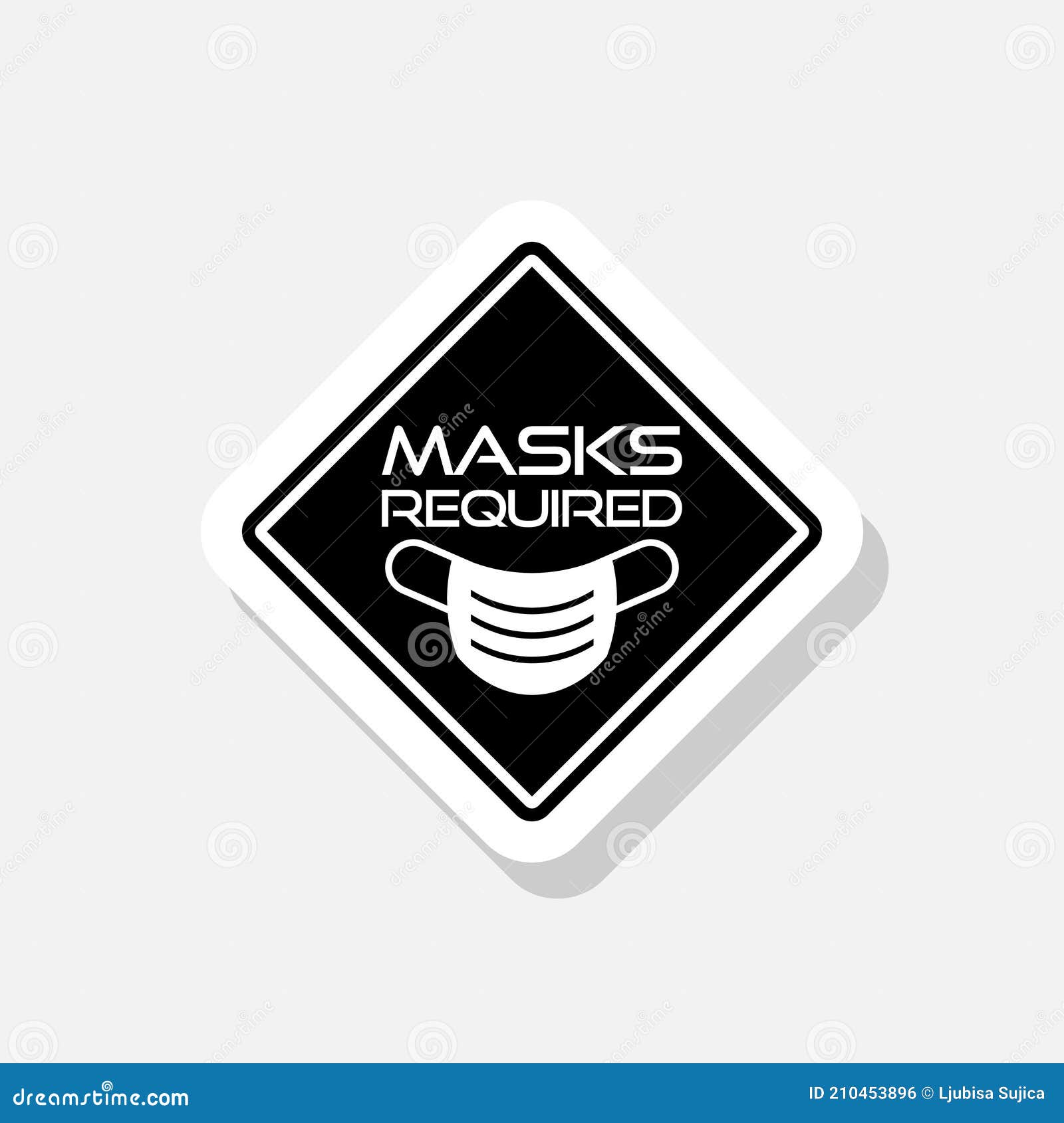 Masque Autocollant De Signe Requis Illustration de Vecteur ...