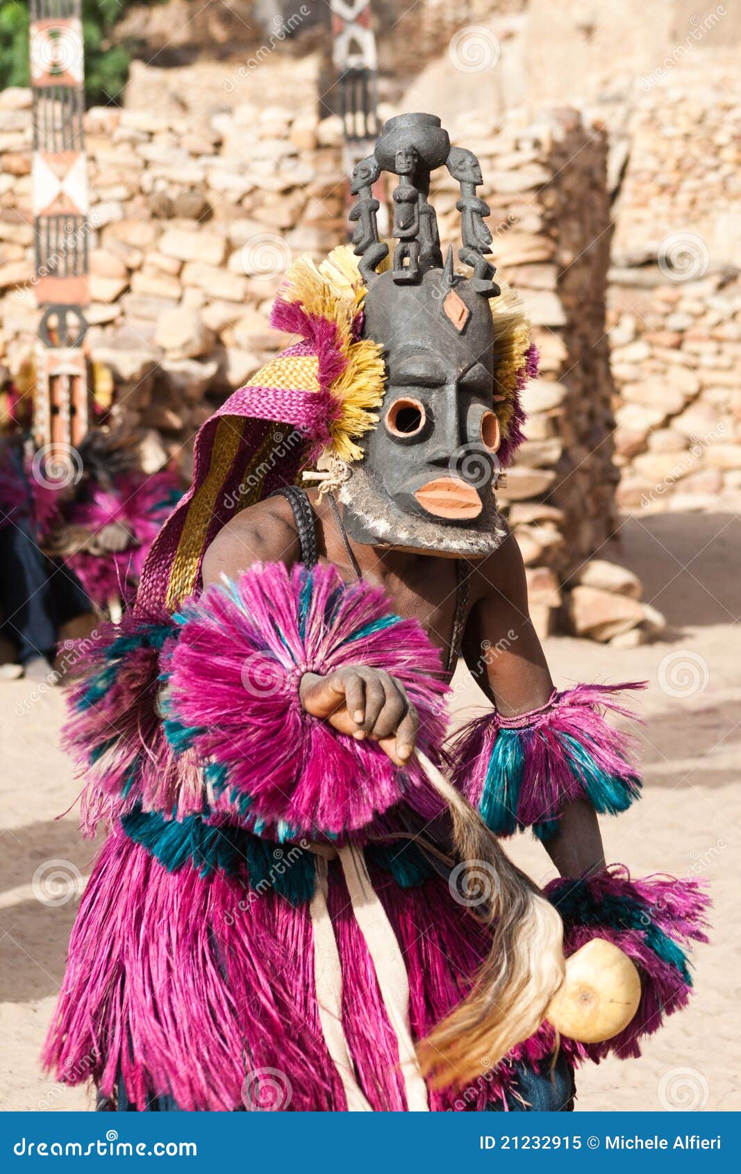 Masque Et La Danse De Dogon, Mali. Image éditorial - Image du animisme ...