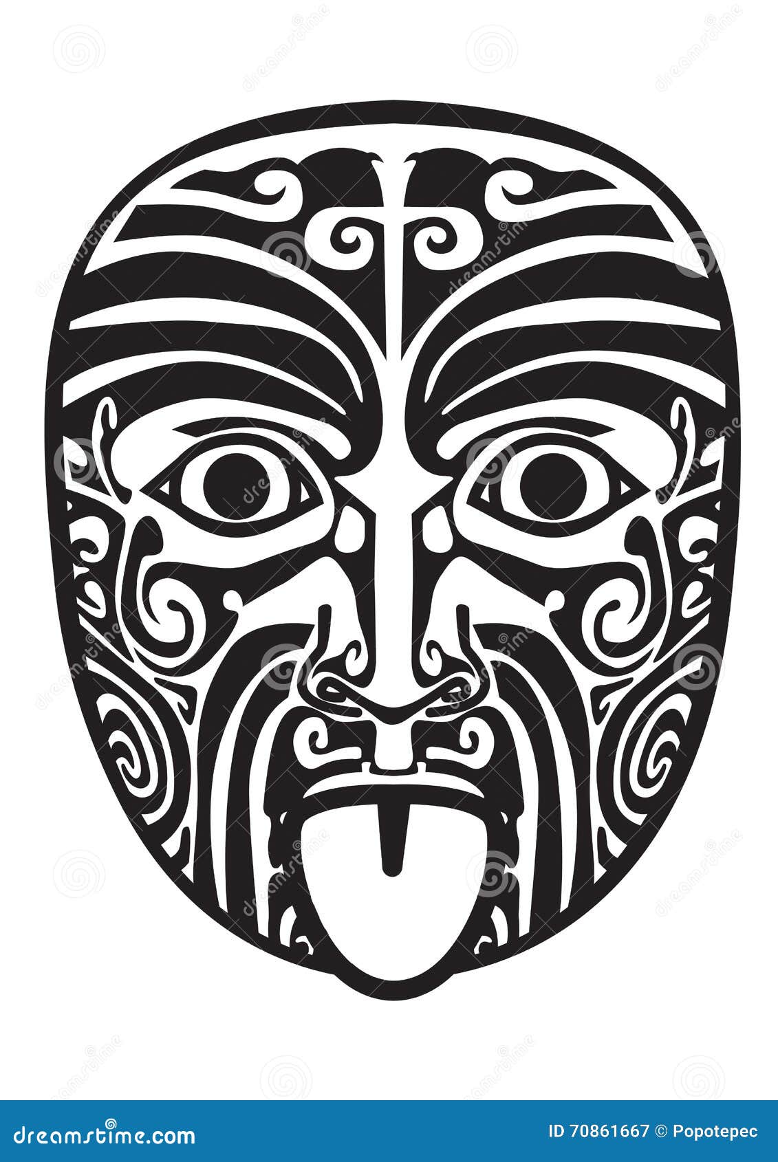 Masque maori illustration de vecteur. Illustration du polynésie - 70861667