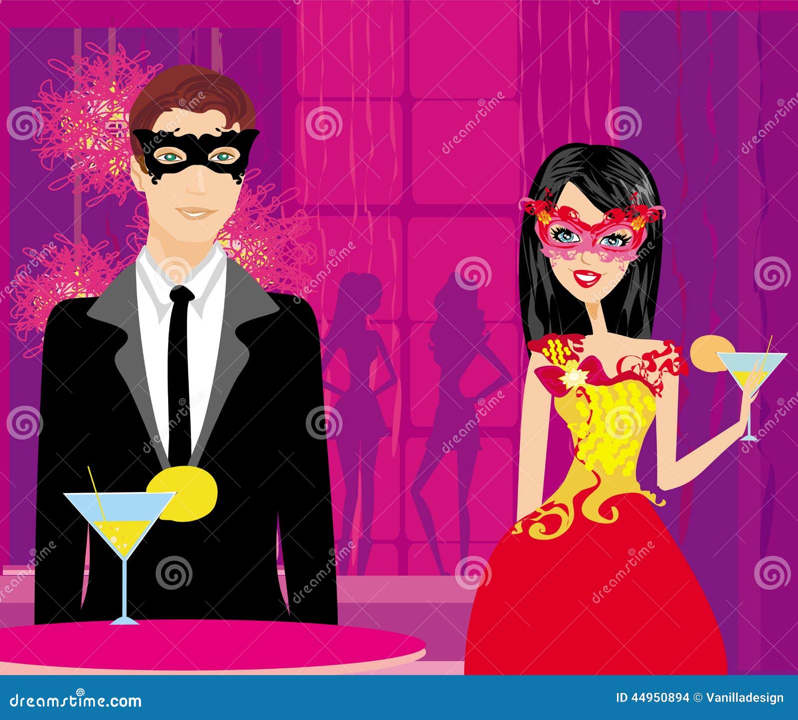 Masquerade ball stock vector. Illustration of girl, looking - 44950894