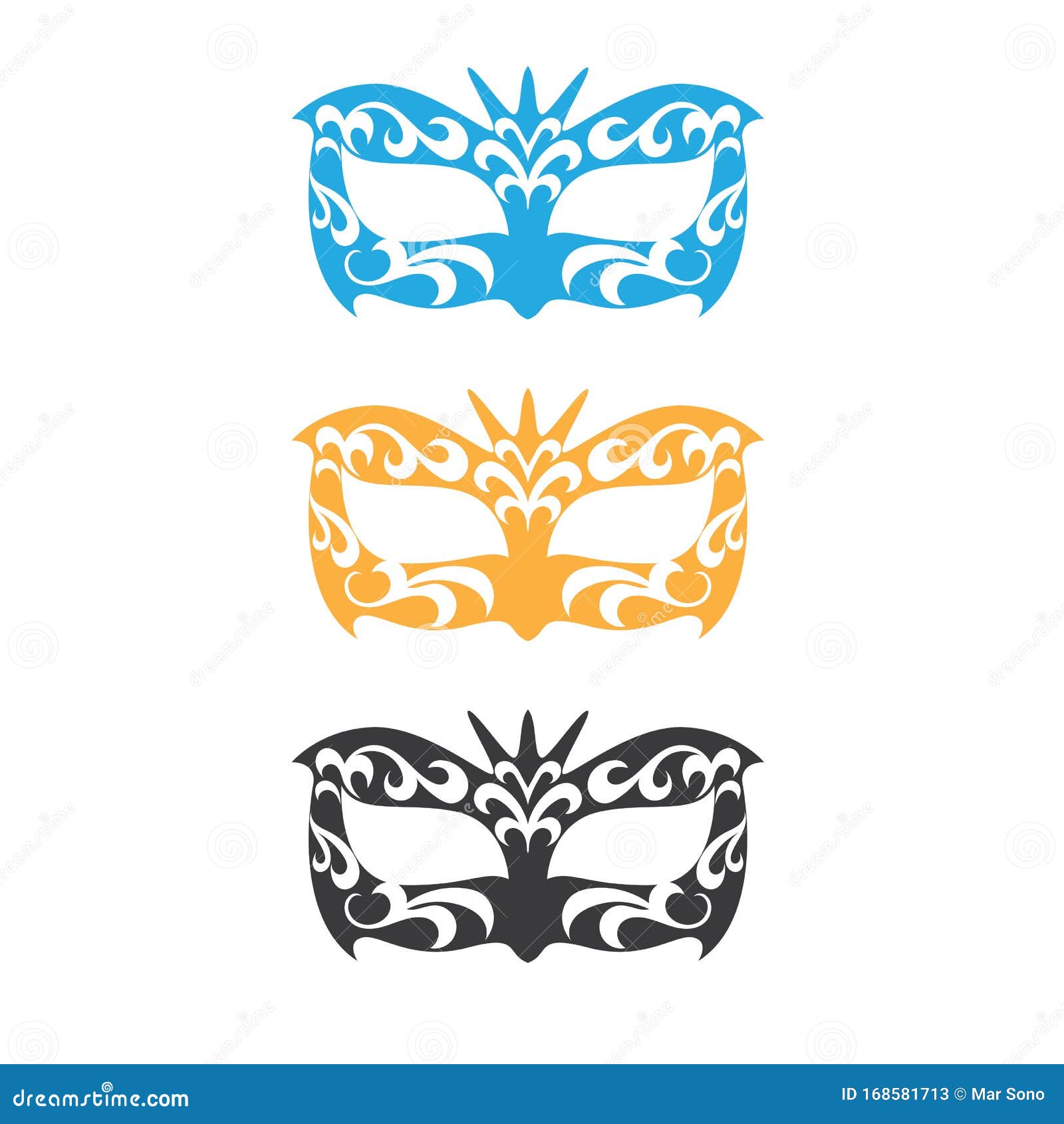 Masquerade Carnival Mask Icon and Symbol Logo Stock Vector ...