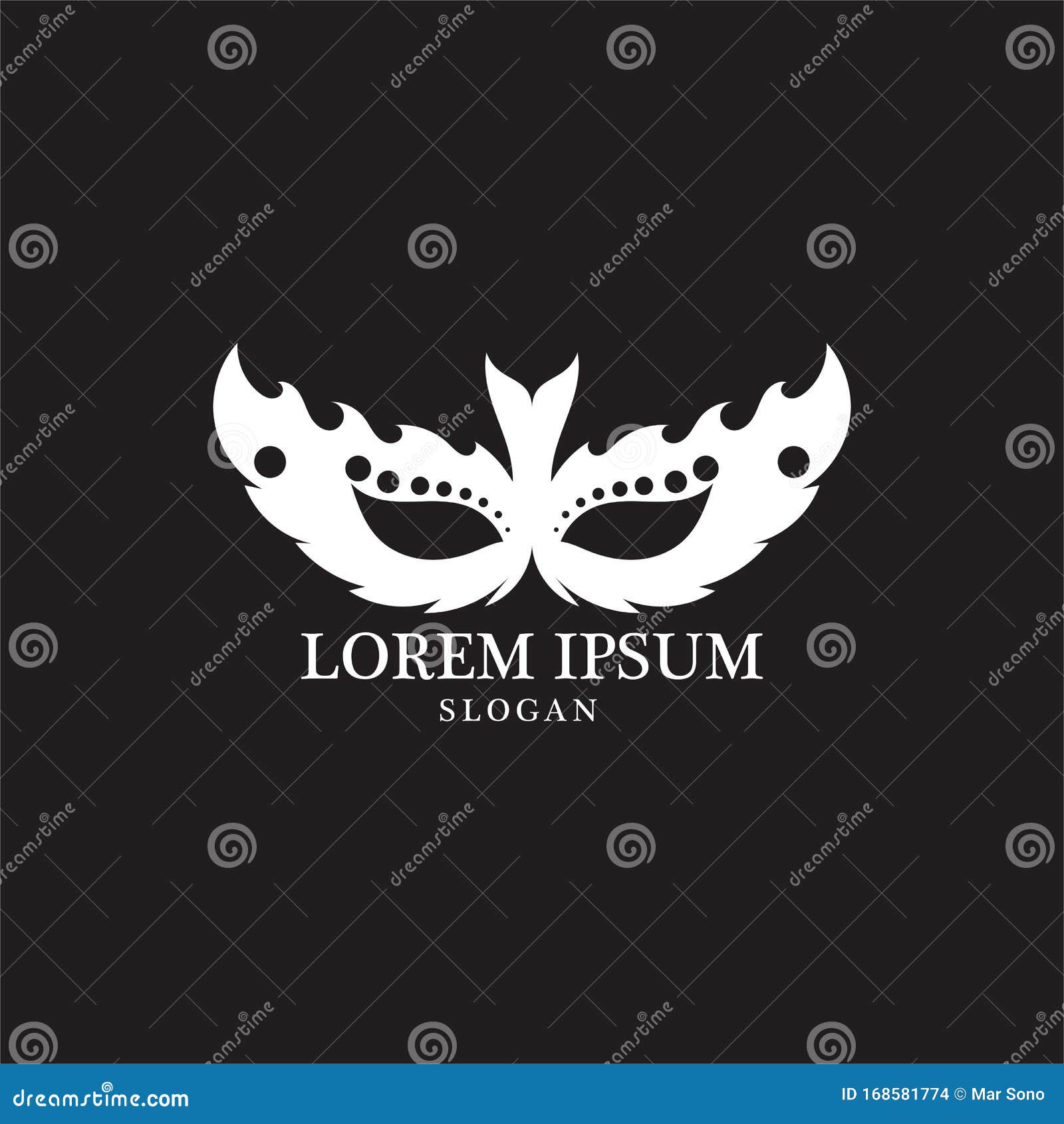 Masquerade Carnival Mask Icon and Symbol Logo Stock Vector ...