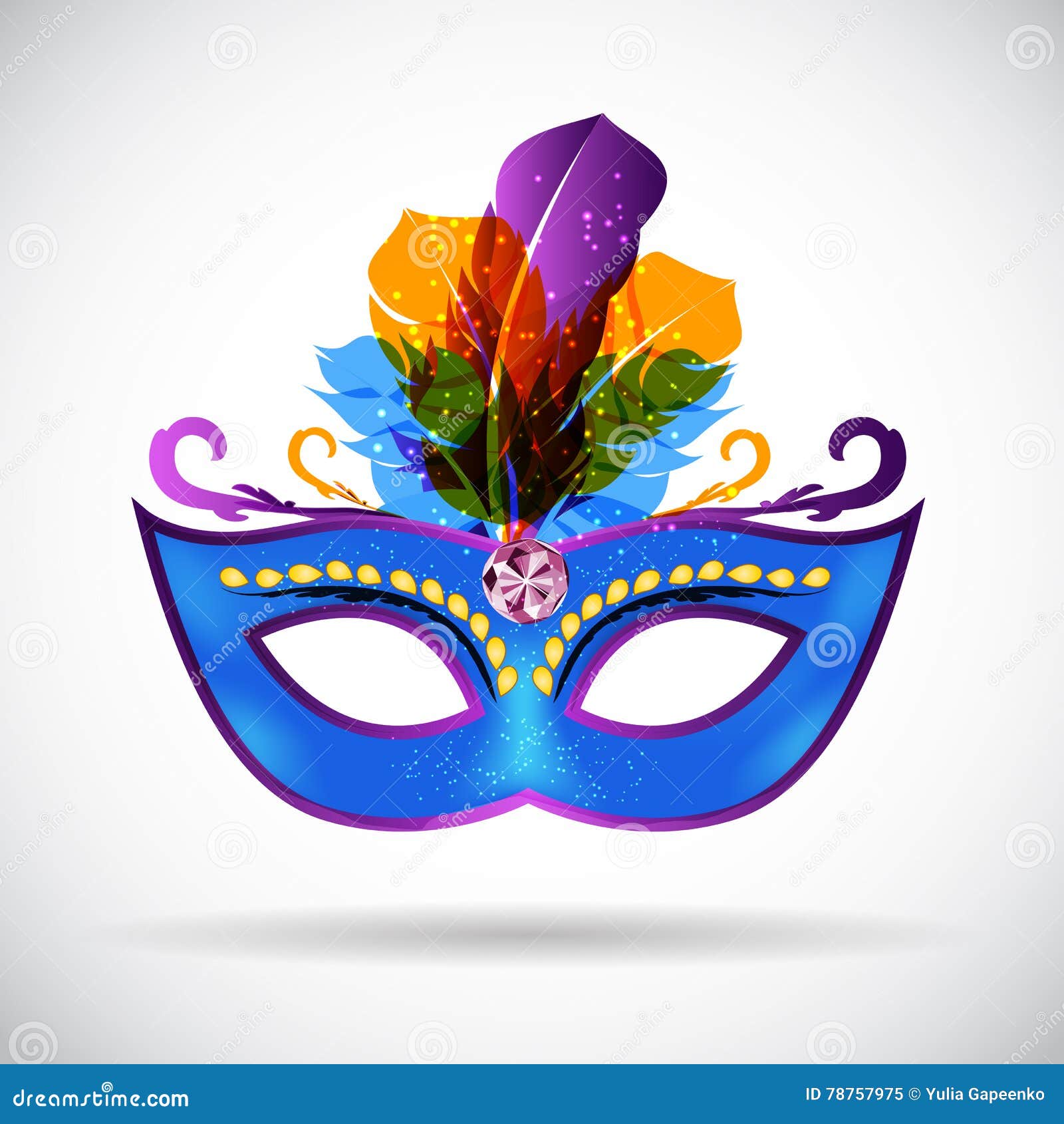 Masquerade Carnival Mask Icon Vector Illustration Stock Vector ...