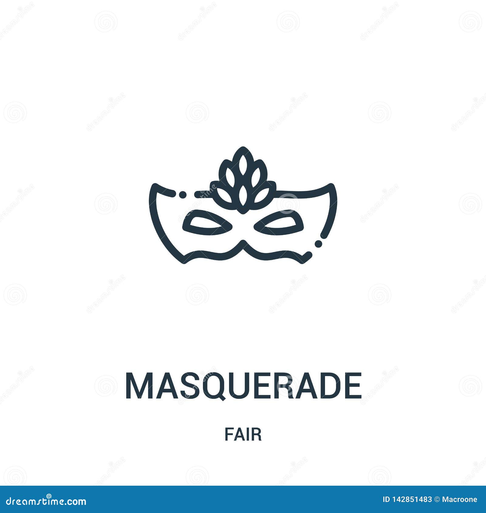 Masquerade Icon Vector from Fair Collection. Thin Line Masquerade ...