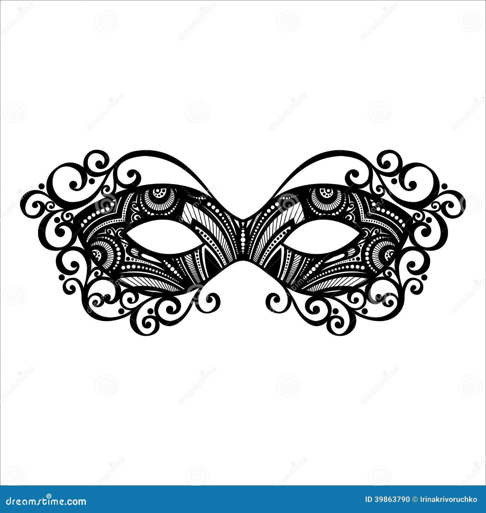 Masquerade Mask stock vector. Illustration of mask, curve - 39863790