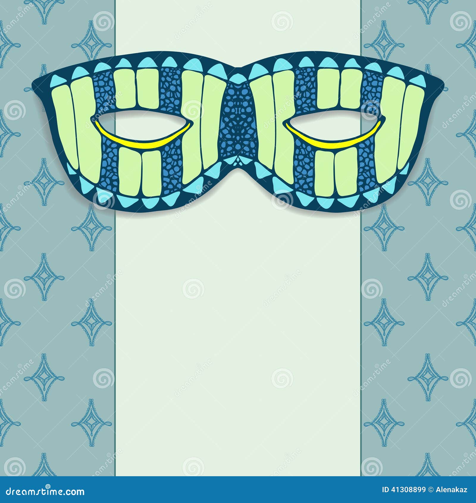 Masquerade Mask on a Blue Background Stock Vector - Illustration of ...