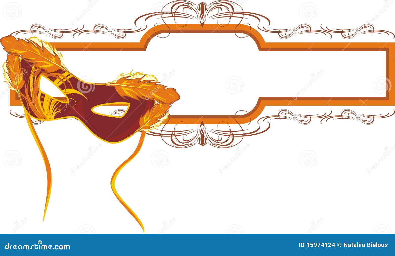 Masquerade Mask and Decorative Frame Stock Vector - Illustration of ...