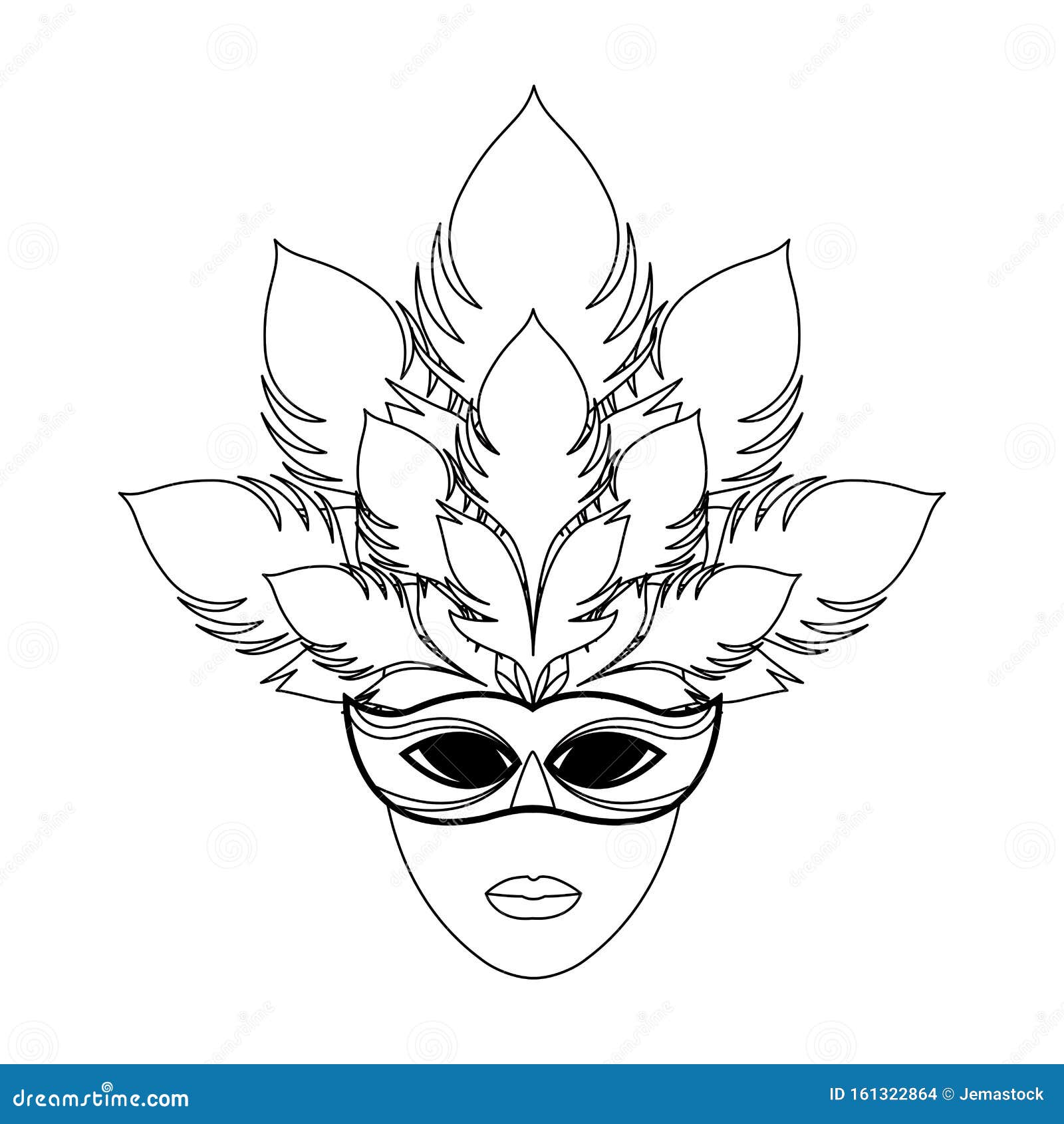 Masquerade Mask Icon, Black and White Design Stock Vector ...
