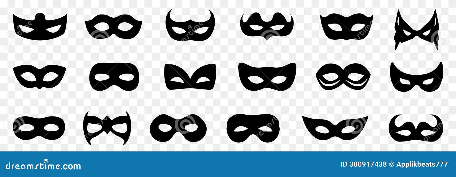 Masquerade Mask Icons. Set of Different Masquerade Mask Icons. Simple ...