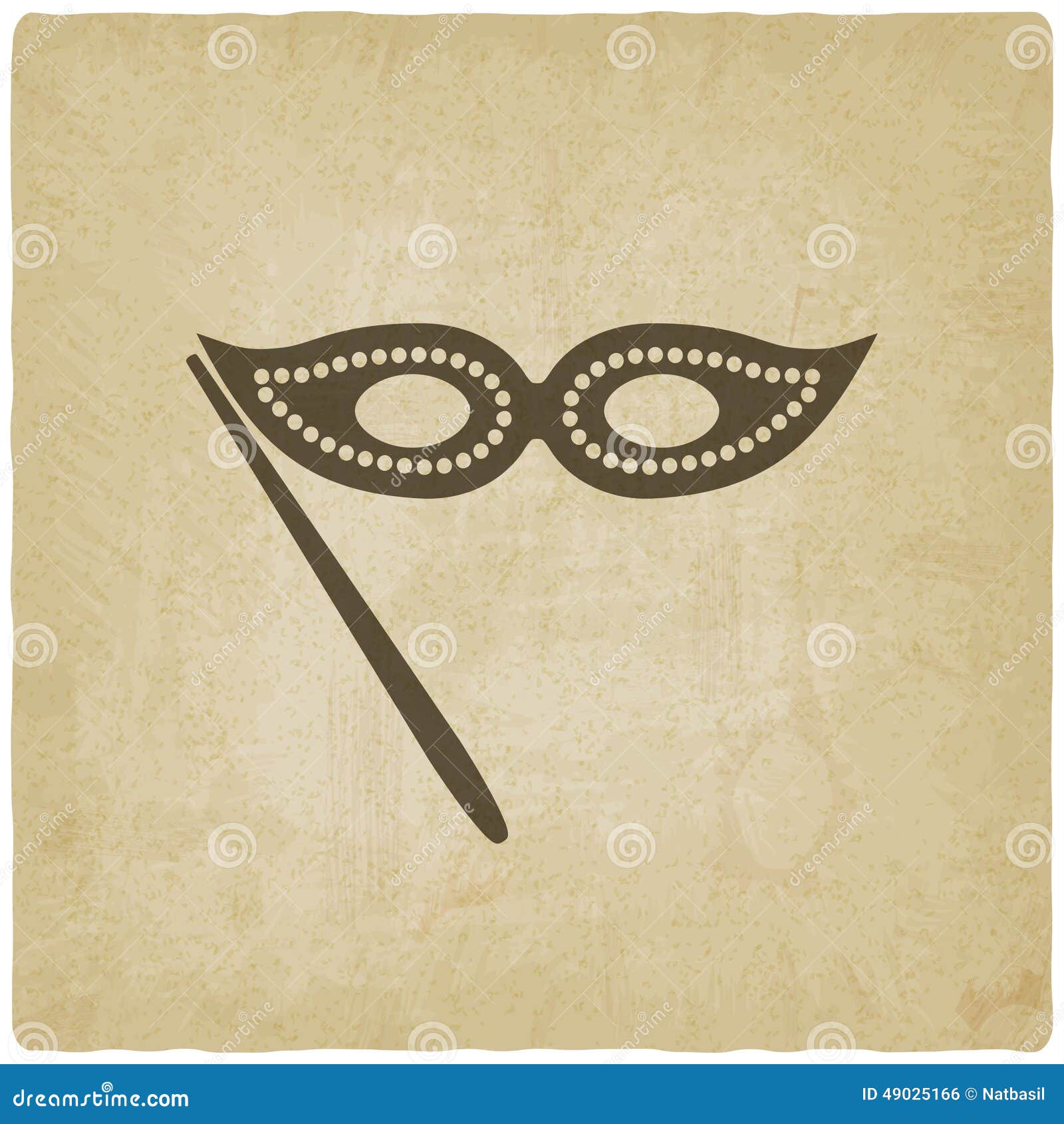 Masquerade Mask Symbol Old Background Stock Vector - Illustration of ...