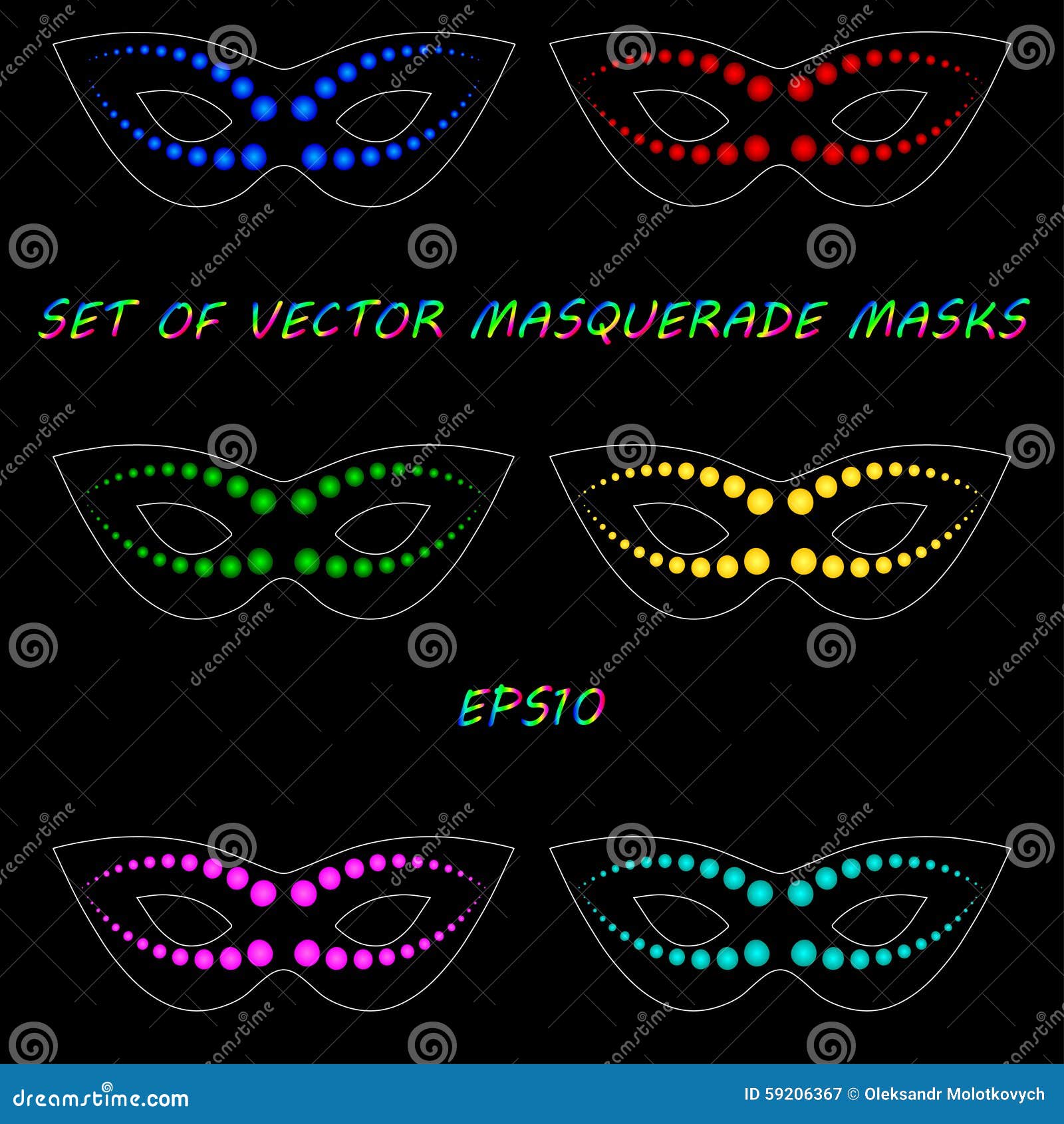 Masquerade masks stock vector. Illustration of fashion - 59206367
