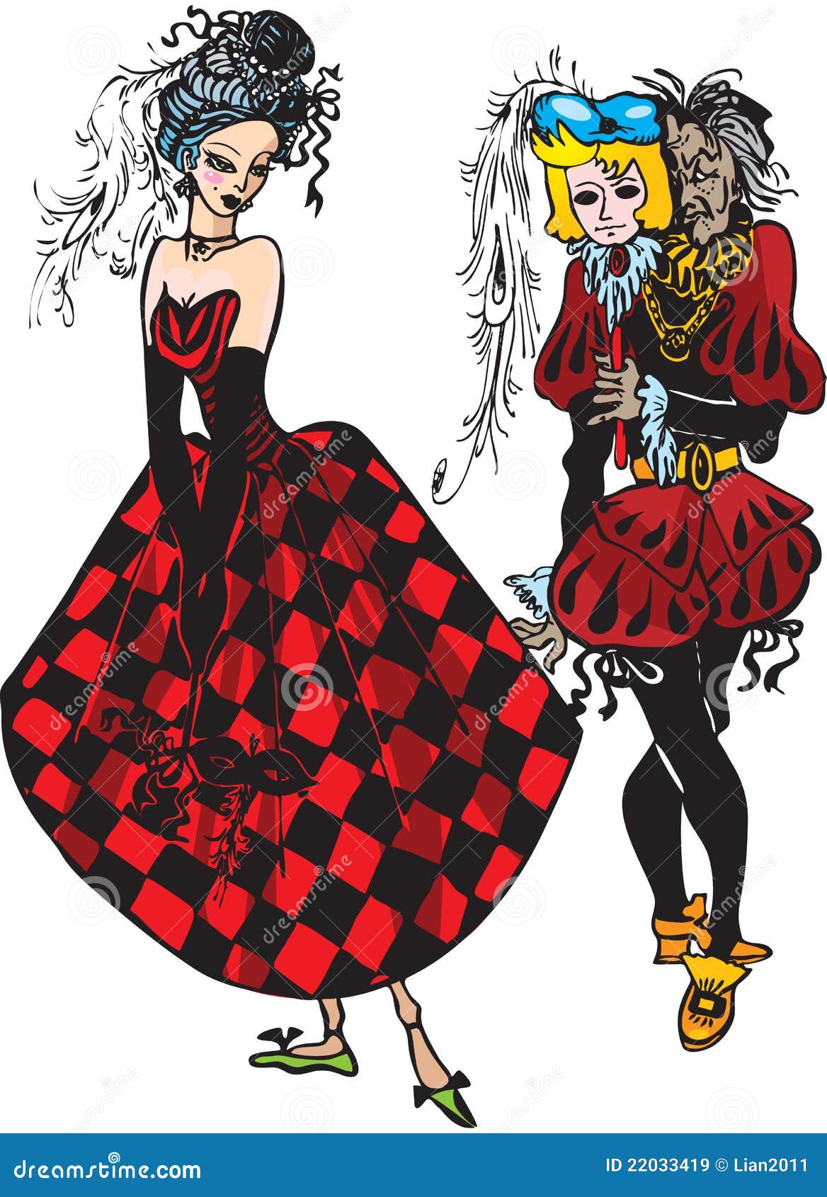 Masquerade Party Cartoon Vector | CartoonDealer.com #22033419