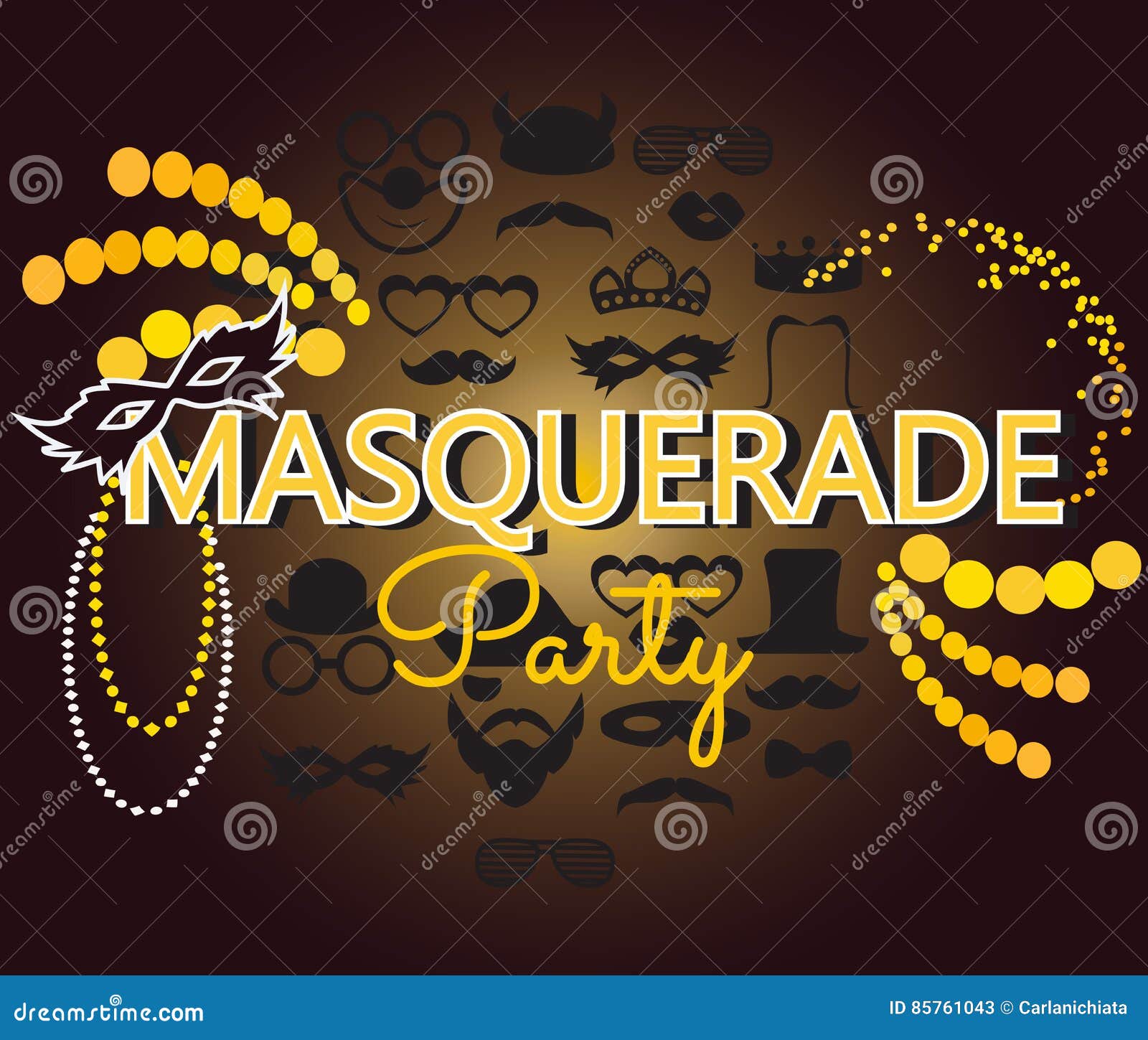 Masquerade party stock vector. Illustration of glasses - 85761043