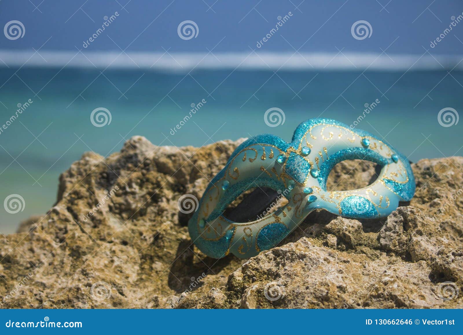 Masquerade Party Mask on Beach View Stock Photo - Image of beach, ocean ...