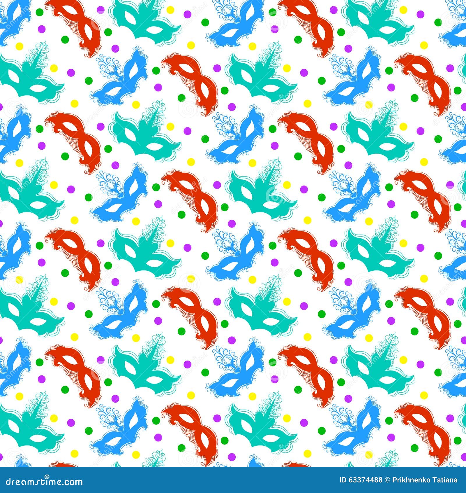 Masquerade Seamless Pattern Stock Vector - Illustration of venetian ...