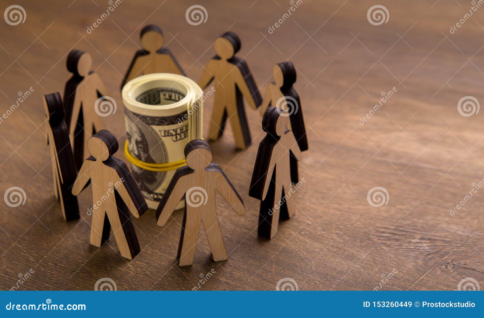 Mass Collaboration Around Dollars Deciding To Crowdfunding Stock Image ...