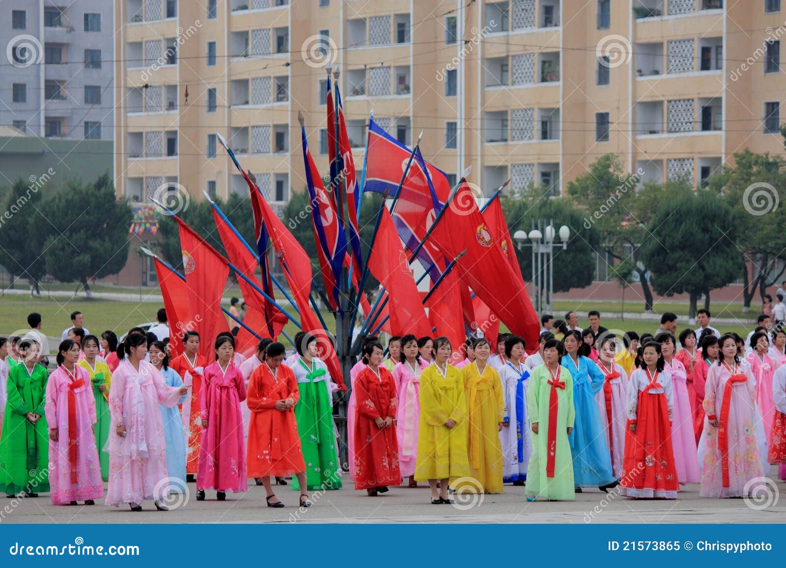 Mass Dance on National Holiday 2011 in DPRK Editorial Image - Image of ...