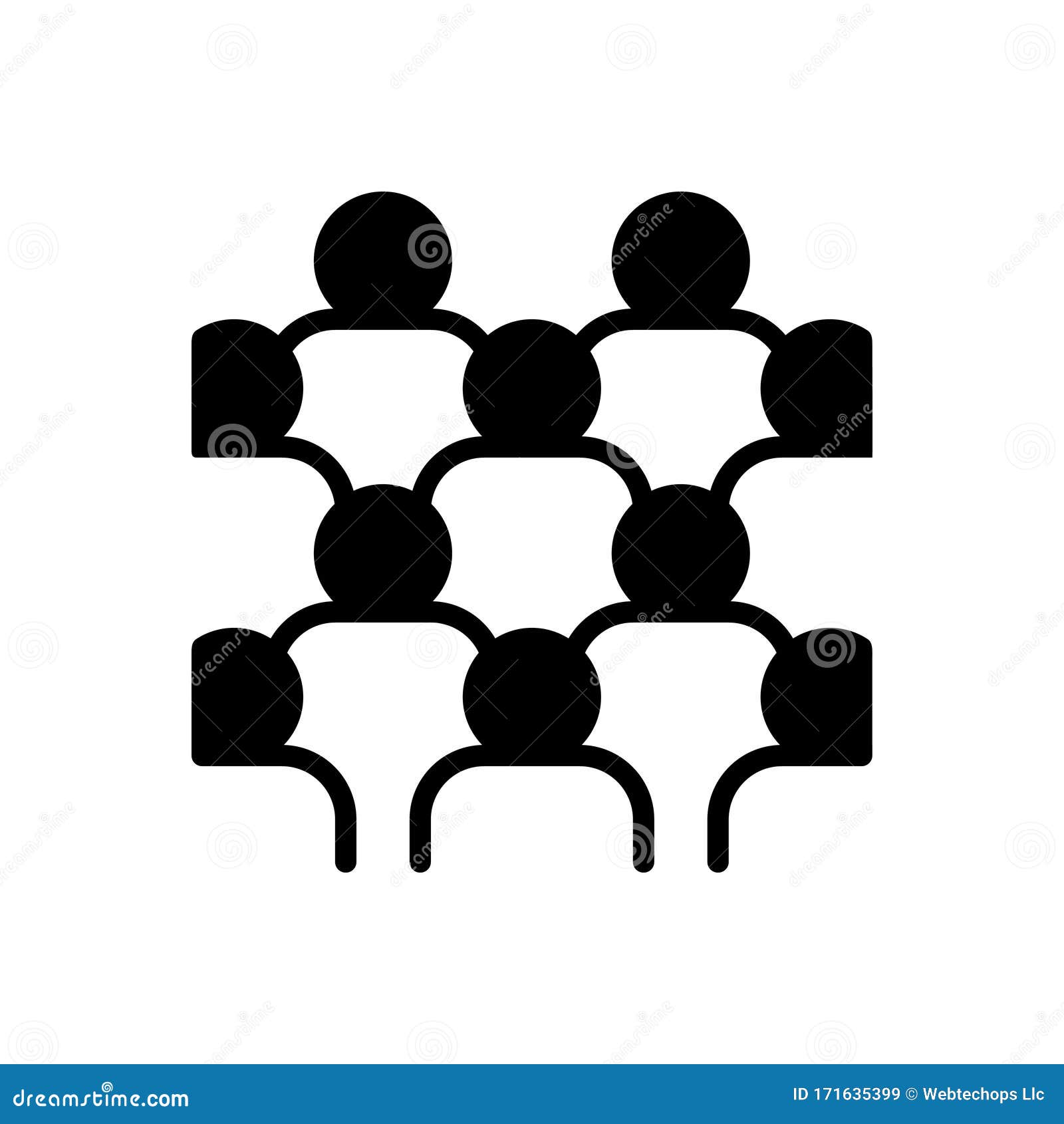 Black Solid Icon for Mass, Collective and Crowd Stock Vector ...