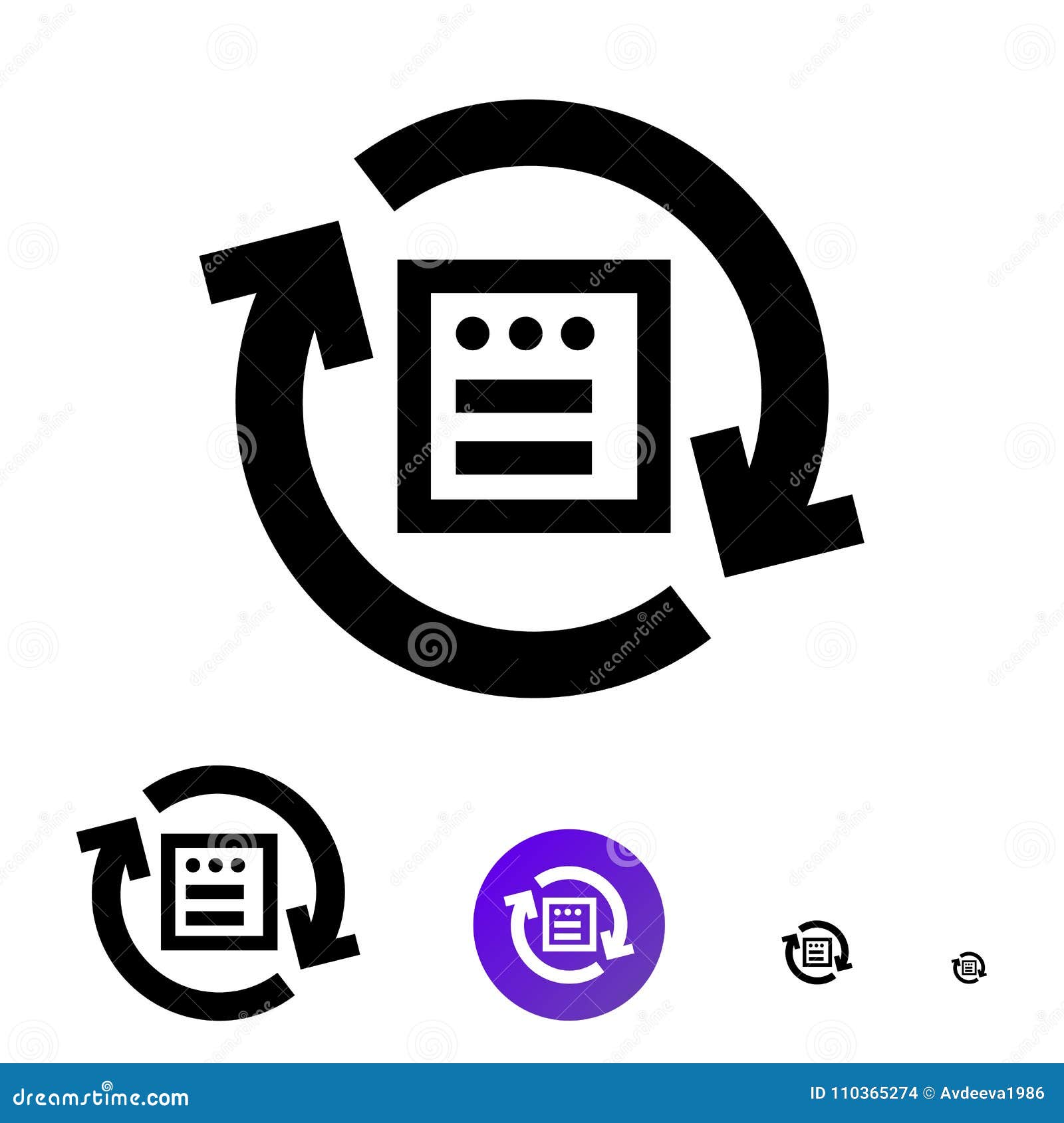 Mass Import File Icon or Sync Icon. Vector Line Icon with the Image of ...